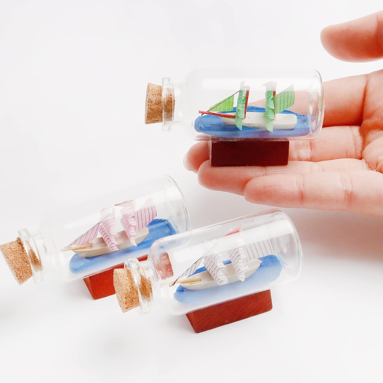3 Pcs Mini Ship in Bottle Showpiece for Home Decoration, Perfect for L ...