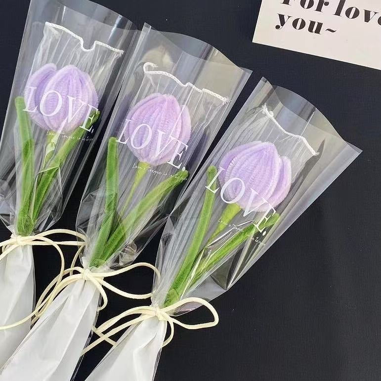 Artificial Twister Tulip Flower Bouquet | Single Wrapped Tulip Gift Se ...