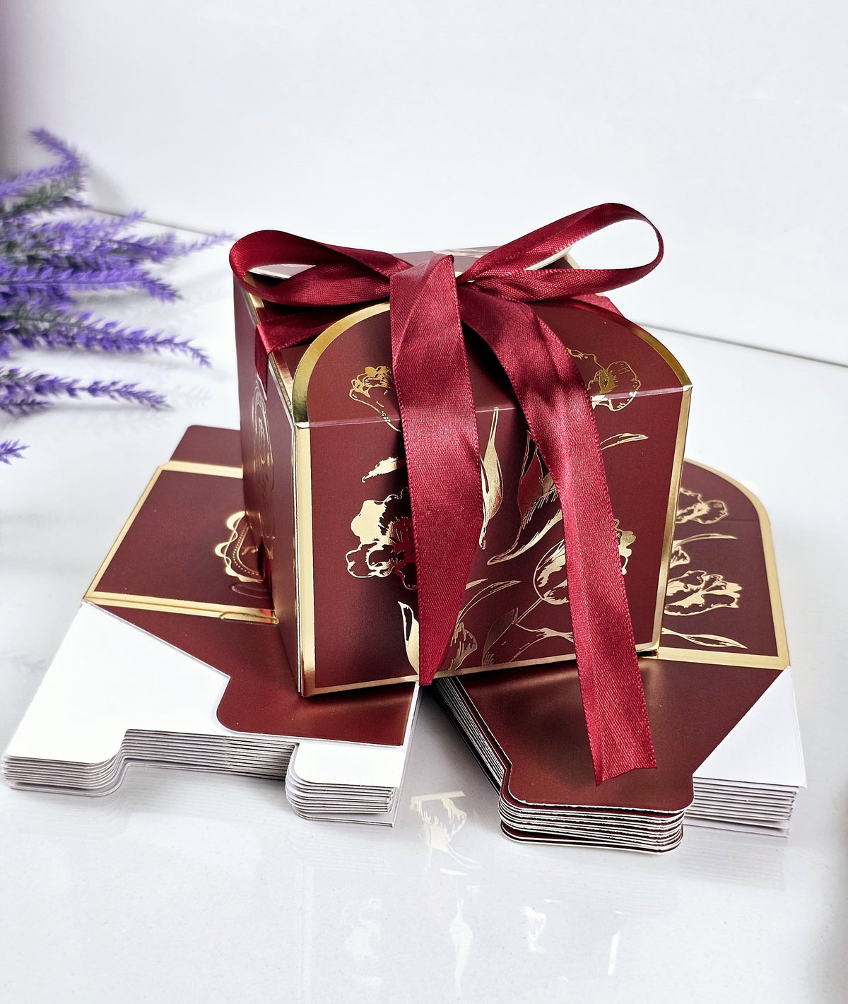 12 Pcs Small Size Square Shape Decorative Folding Storage Box With Rib ...