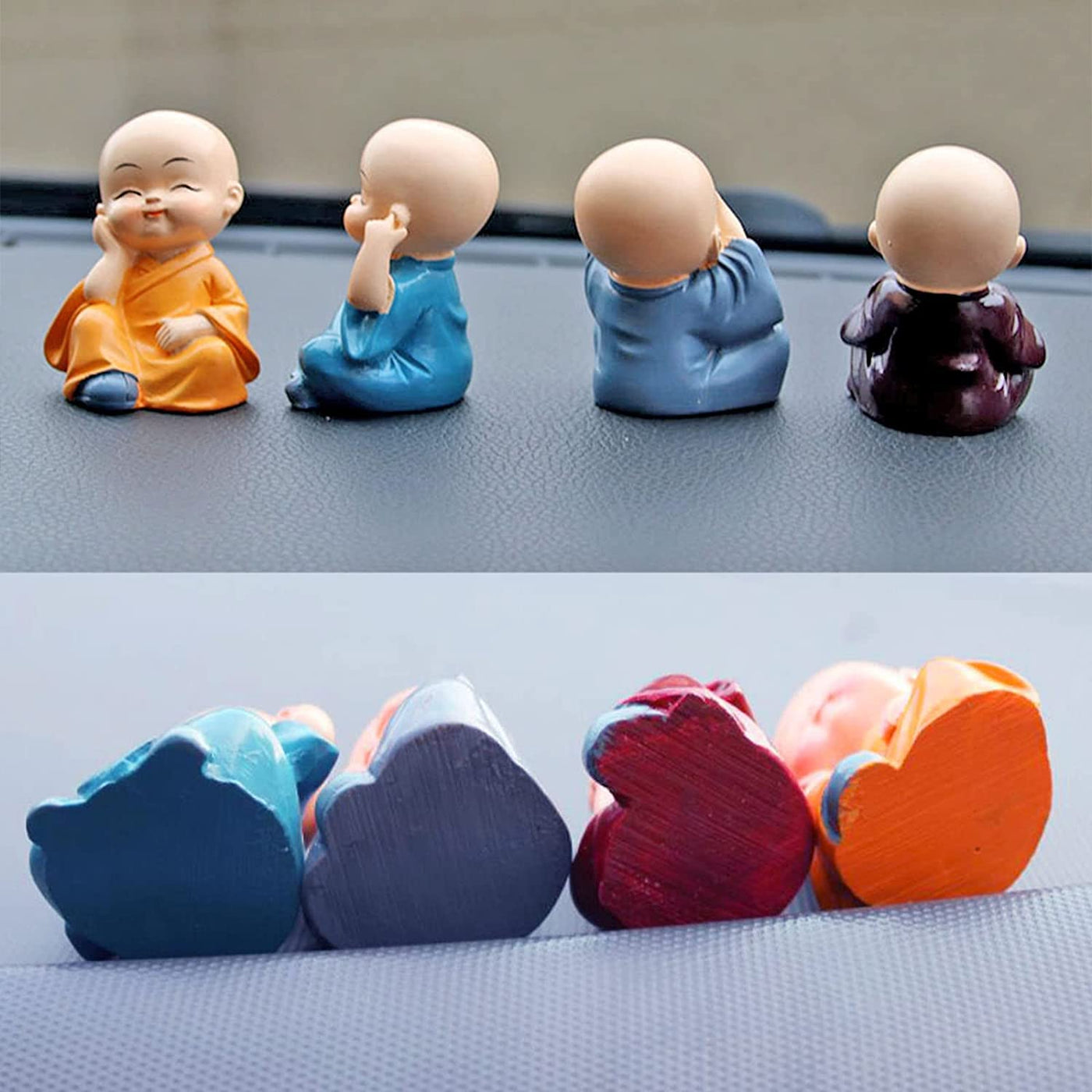 4 Pcs Monk Buddha Miniature Showpiece Set Monks Figurine Statue, Cute ...