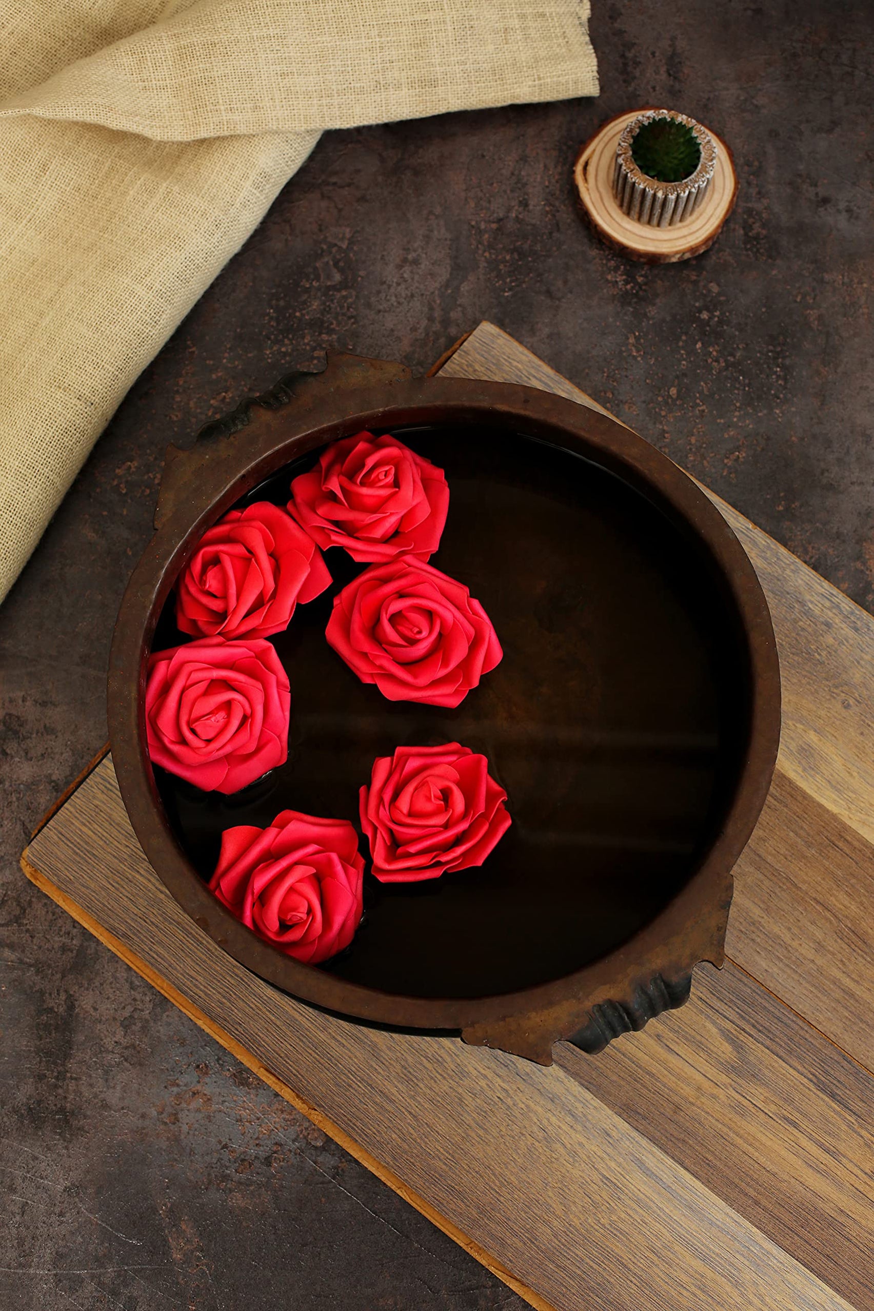 SATYAM KRAFT 12 Pcs Artificial Floating Rose Foam Big Fake Beach Water ...